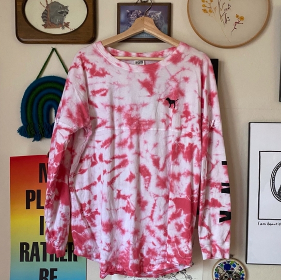 PINK Victoria's Secret | Tops | Rare Pink Victorias Secret Tie Dye Pink ...